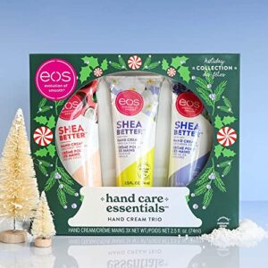 eos Holiday Collection, Hand Care Essentials, Hand Cream Trio- Coconut, Vanilla Cashmere, and Lavender, 24-Hour Hydration, 2.5 oz, 3-Pack, Clear