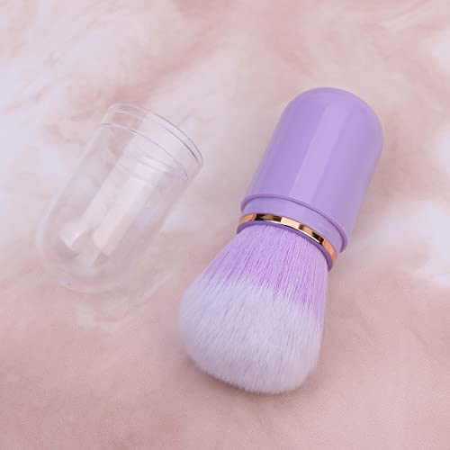 UNIMEIX Retractable Kabuki Brush Travel Makeup Brushes Face Blush Brush Foundation Brush for Liquid Makeup, Powder, Contouring, Cream(Purple)