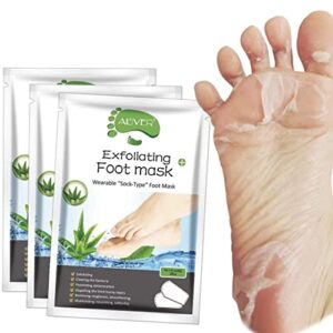 foot peel mask 3 pack， exfoliator peel off calluses dead skin callus remover，baby soft smooth touch feet-men women (aloe vera)