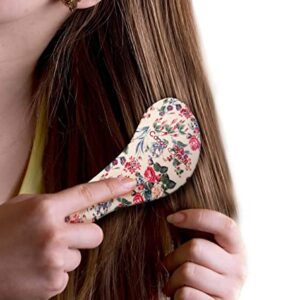 𝐂𝐀𝐍𝐃𝐘𝐁𝐑𝐔𝐒𝐇 Detangler Hair Brush Wet Brush Mini Detangling Hairbrush for Curly Thick Natural Straight Fine Wet Dry Hair for Kids Toddlers Girls Pain Free Small (Cute Flower)