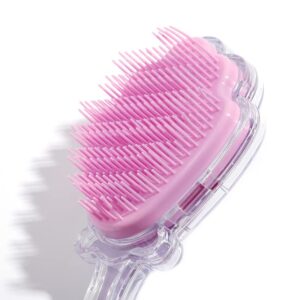 Mermaid Detangler Hair Brush, Detangling Hair Comb Christmas Shell Glitter Comb Hairbrush Massage Scalp No Pain Detangler for Dry & Wet Hair Kids Girls Woman (Pink)