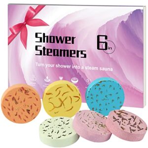 shower steamers aromatherapy shower bombs christmas self care relaxation gifts for women and men includes eucalyptus for shower -xl 6packs