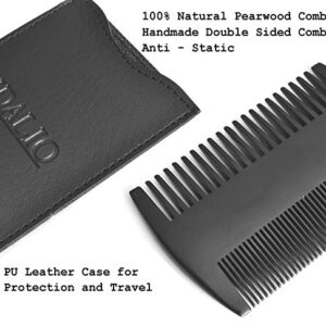 IDALIO® Beard Brush and Comb Set for Men Grooming with Natural Boar Bristle Beard Brush Pear Wood Bear Comb and Stainless Steel Trimming Beard Scissors