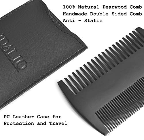 IDALIO® Beard Brush and Comb Set for Men Grooming with Natural Boar Bristle Beard Brush Pear Wood Bear Comb and Stainless Steel Trimming Beard Scissors