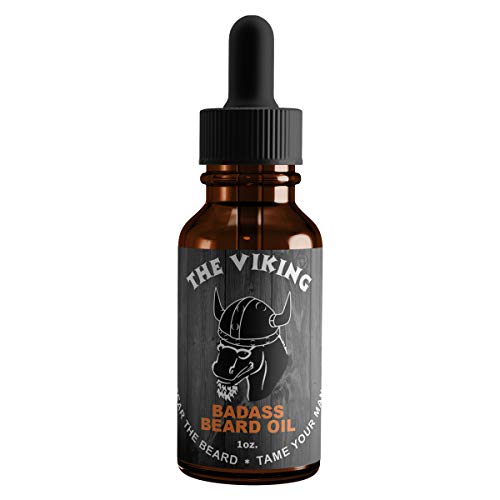 Badass Beard Care Beard Oil For Men - The Viking Scent, 1 oz - All Natural Ingredients, Keeps Beard and Mustache Full, Soft and Healthy