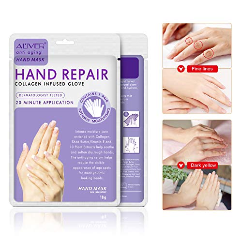 Hand Peel Mask, (5 Pack) Moisturizing Gloves,Moisturizing Natural Therapy Gloves,Exfoliating Hand Peeling Mask for Dry Hands, Repair Rough Skin for Men Women