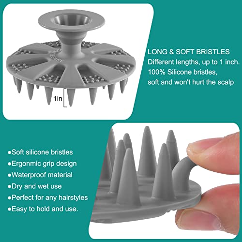 HOMMIESAFE 1PK Hair Massager Shampoo Brush, Wet & Dry Manual Head Scalp Massage Brush, Soft Silicone Bristles Care for The Scalp, Exfoliate and Remove Dandruff, Promote Hair Growth (Green)