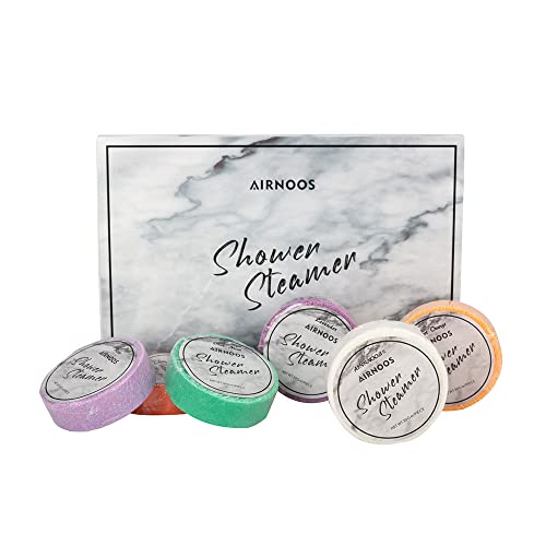 AIRNOOS Aromatherapy Shower Steamers Variety Pack of 6 Shower Bombs，Relaxation Gift for Couple