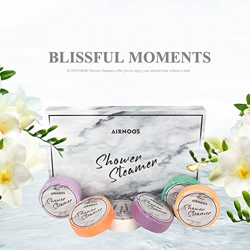 AIRNOOS Aromatherapy Shower Steamers Variety Pack of 6 Shower Bombs，Relaxation Gift for Couple