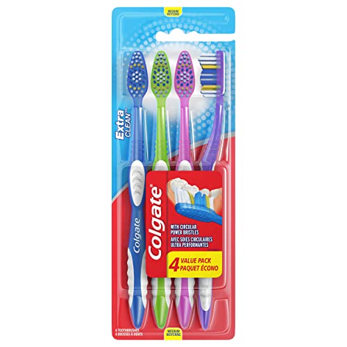 Colgate Extra Clean Full Head Toothbrush, Medium - 4 Count