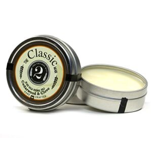 The Classic Man Beard Balm- Cedarwood and Clove - Essential Oil Scented Beard Conditioner and Styling Balm by The 2Bits Man (2 oz.)