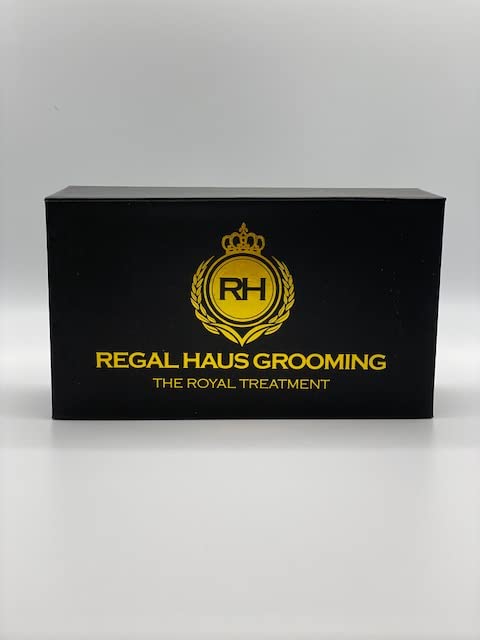 Regal Haus Grooming Premium Barber Quality Boar Bristle Beard and Mustache Brush for Men with Reusable Box- Grooming Care Products for Men - Comb Beard Oil or Balm Through Facial Hair - Military Style