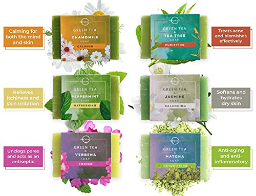 O Naturals. Natural Soap Collection and Green Tea Soap Collection Bundle. Two 6 packs 4 ounce Each Bar