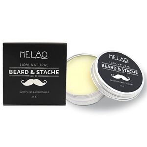 MELAO Beard Balm Softener Cream Mustache Wax & Mustache Conditioner Softener & Leave In Moisturizer Wax,Natural Beard Oil Butter for Beard Mustache Grooming and Styling