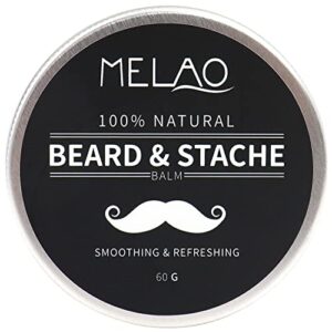 MELAO Beard Balm Softener Cream Mustache Wax & Mustache Conditioner Softener & Leave In Moisturizer Wax,Natural Beard Oil Butter for Beard Mustache Grooming and Styling