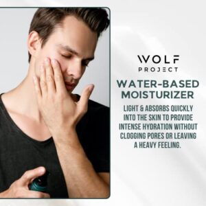 Wolf Project Men Skin Care Kit - Advanced Skin Care Set - Anti-Aging Face Moisturizer Gel Cream, Hydrating Charcoal Face Sheet Mask, Charcoal Face Cleanser - 3-Pack Mens Facial Care Kit