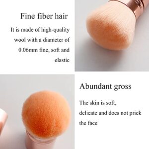 QiBusLeen Retractable Kabuki Foundation Makeup Brush Travel Blush Brush Flat Top Kabuki Face Blush Liquid Powder Foundation Brush for Blush, Buffing, Highlight, Contour, Flawless Powder Cosmetics (Gold)