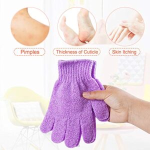 16 pcs Exfoliating Shower Gloves,Double Sided Exfoliating Bath Gloves Deep Clean Dead Skin for Spa Massage Beauty Skin Shower Body Scrubber Bathing Accessories.-8 Multi-Colors