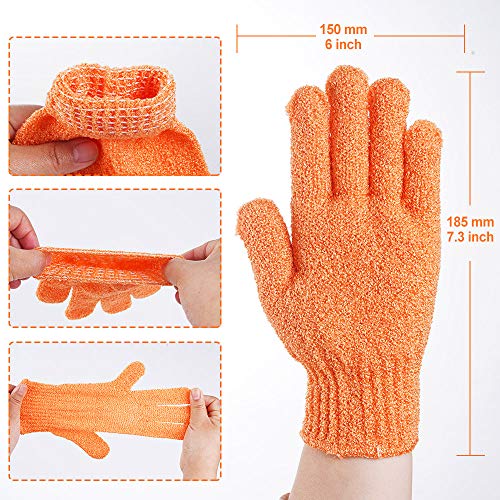 16 pcs Exfoliating Shower Gloves,Double Sided Exfoliating Bath Gloves Deep Clean Dead Skin for Spa Massage Beauty Skin Shower Body Scrubber Bathing Accessories.-8 Multi-Colors