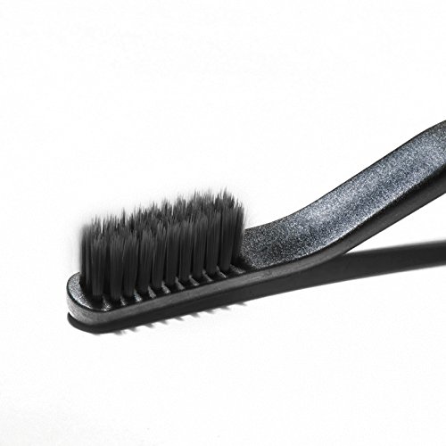 HippoCrate Charcoal Toothbrush with Soft Bristles, Dentist Approved (4 Counts)