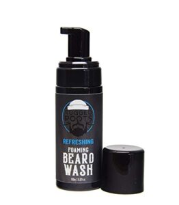 rugged roots foaming beard wash -refreshing clean scent of spearmint, unique gift for men