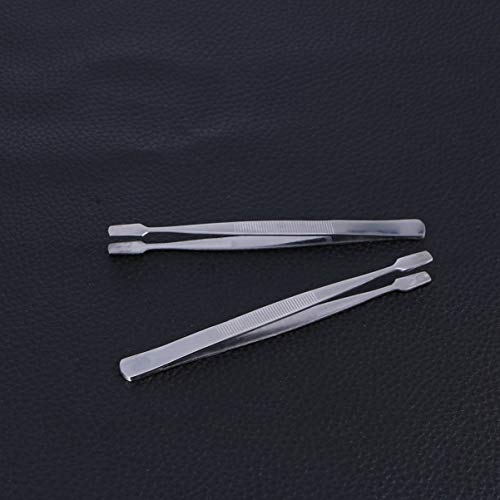 ULTECHNOVO Craft Tweezers Stamp Tweezers Wide Head Duck Beak Clip Stainless Steel Straight Head Tweezers Paste False Eyebrow Clip Paste False Eyelash Clip Philately Tools Stamp Collecting Supplies