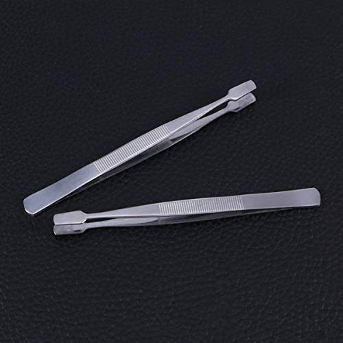 ULTECHNOVO Craft Tweezers Stamp Tweezers Wide Head Duck Beak Clip Stainless Steel Straight Head Tweezers Paste False Eyebrow Clip Paste False Eyelash Clip Philately Tools Stamp Collecting Supplies