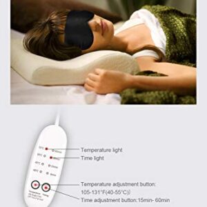 Emacombo Heated Eye Mask Reusable USB Silk Steaming Eye Mask with Temperature/Timer Control for Sleeping Eye Puffiness, Dry Eye, Tired Eyes, Blepharitis, Styes and Eye Bag