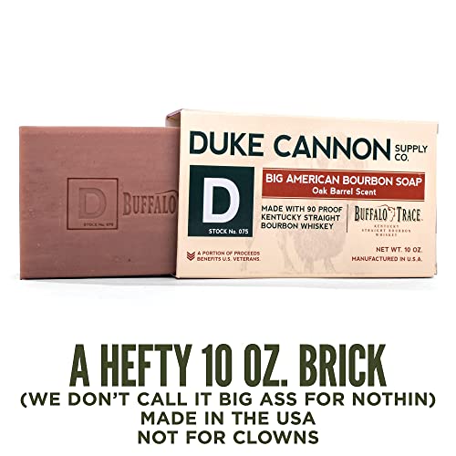 Duke Cannon Cannon Supply Co. Big American Bourbon Soap, 10oz - Superior Grade Men's Soap with Oak Barrel Scent, Made With Buffalo Trace