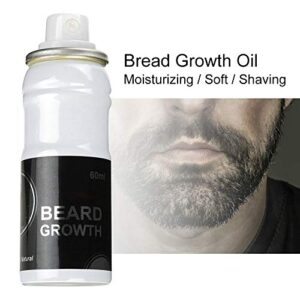 Cimenn 60ml Men Beard Growth Spray Natural Accelerate Beard Growth Oil Facial Hair Growth Lequid, Beard Growth Oil Facial Nutrition Moustache Enhancer Beard Shaping Tool Beard