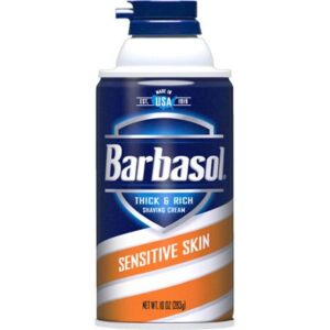 barbasol sensitive skin thick and rich shaving cream, 10 ounce pack of 2