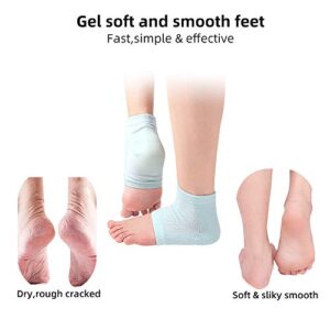 5 Pairs Moisturizing Socks, Foot Heel Socks, Open Toe Socks, Ventilate Gel Spa Socks for Womens (One Size Fits Most, 5 Colors(Green+Pink+Beige+Black+Grey))