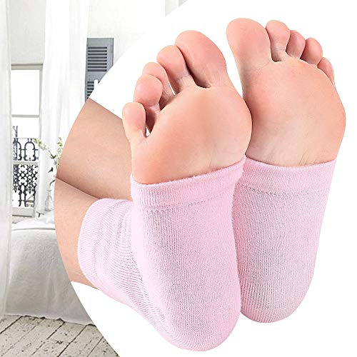 5 Pairs Moisturizing Socks, Foot Heel Socks, Open Toe Socks, Ventilate Gel Spa Socks for Womens (One Size Fits Most, 5 Colors(Green+Pink+Beige+Black+Grey))