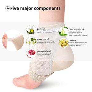 5 Pairs Moisturizing Socks, Foot Heel Socks, Open Toe Socks, Ventilate Gel Spa Socks for Womens (One Size Fits Most, 5 Colors(Green+Pink+Beige+Black+Grey))