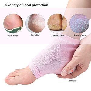 5 Pairs Moisturizing Socks, Foot Heel Socks, Open Toe Socks, Ventilate Gel Spa Socks for Womens (One Size Fits Most, 5 Colors(Green+Pink+Beige+Black+Grey))