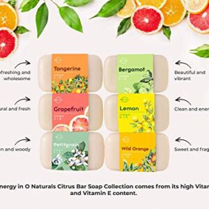 O Naturals Ultimate Citrus Bar Soap Bundle. green Tea Soap Collection and Fragrant Citrus Soap Collection Sets. Two 6 packs 4 ounce Each Bar