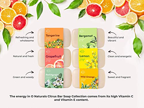 O Naturals Ultimate Citrus Bar Soap Bundle. green Tea Soap Collection and Fragrant Citrus Soap Collection Sets. Two 6 packs 4 ounce Each Bar