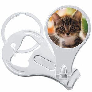 cute kitten cat nail clippers plus bottle opener keychain