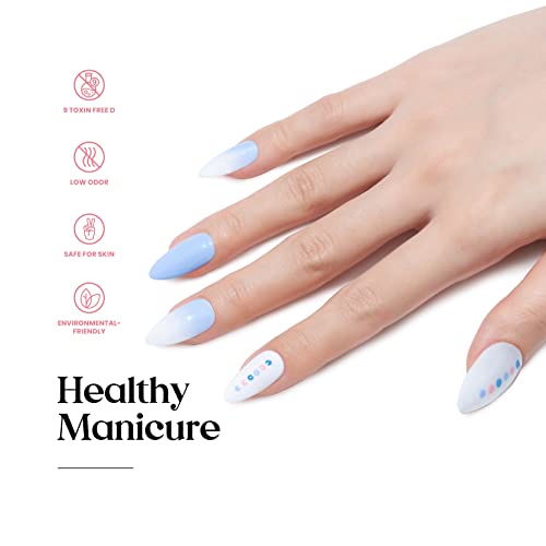 Beetles Gel Nail Polish Kit with 48W U V Nail Lamp Starter Kit 6 pcs Blue White Nude Pink Glitter Gel Polish Set Base Gel Top Coat DIY Pink Decorations Manicure Gifts for Women