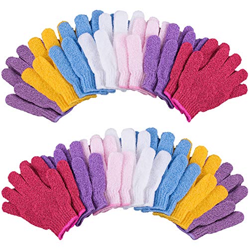 Duufin 14 Pairs Exfoliating Gloves Body Scrub Bath Gloves Exfoliator Body Wash Glove for Shower, Spa, Massage and Body Scrubs