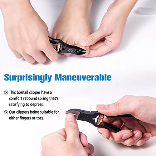 FERYES Precision Toenail Clippers for Thick or Ingrown Toenails - Secure and Stylish Design Thick Nail Clipper - W/Leather Case