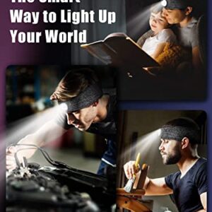 LED Headband and Magnetic Pickup Tool LED Light - Gifts for Men Women Stocking Stuffers for Dad Mom Boyfriend Friends