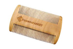 new! wooden beard comb for men – sandalwood comb with leather case and gift box