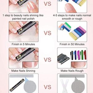 Premium Upgrade Nano Glass Nail File and Chamois Nail Buffers for Natural Nails and Acrylic Nails / All in One Step / beUakso Natural Nail Buffer and Shine Kit