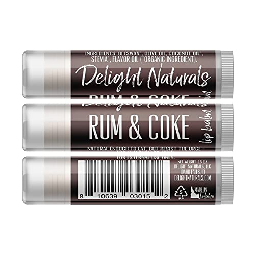 Delight Naturals Mini Bar Lip Balm Set - Honey Bourbon, Tequila & Lime, Gin & Tonic, Rum & Coke