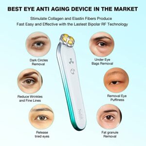 Eye Beauty Instrument, Eye RF Anti Aging Device | Eye Bags | Puffiness | Dark Circles | Crow's feet | Fine Lines | Wrinkles Removal Device, Home Radio Frequency Anti Aging Beauty Instrument for Eyes