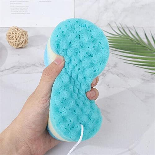 INGVY Dry Brushing Body Brush Three Layer Wave Bath Sponge Body Brush Skin Cleansing Massage Cleaning Shower Brush Adult Foam Scrub Towel Rope Holder (Color : Red)