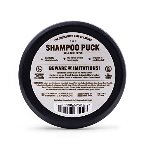 Duke Cannon Supply Co. Shampoo Puck for Men Hat Trick (Barrel Char, Gold Rush, Field Mint) Variety-Pack - Eco Friendly, Plastic Free, Solid Shampoo, Concentrated, Long-Lasting, 4.5 oz (Variety 3 Pack)