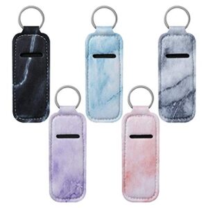 beautyflier clip-on sleeve chapstick pouch keychain lipstick holder elastic lip balm holder travel accessories