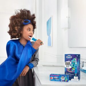 Oral-B Kid's Electric Rechargeable Toothbrush with Charger, Featuring Extra Soft Color Changing Bristles, for Ages 3